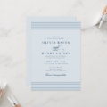 Elegant Seaside Coastal Blue Stripe Wedding Invitation | Zazzle