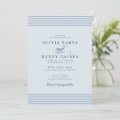 Elegant Seaside Coastal Blue Stripe Wedding Invitation | Zazzle