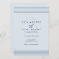 Elegant Seaside Coastal Blue Stripe Wedding Invitation | Zazzle