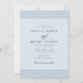 Elegant Seaside Coastal Blue Stripe Wedding Invitation | Zazzle