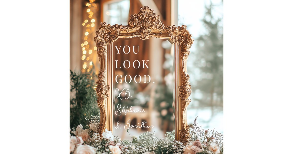 Elegant Selfie Mirror Wedding Welcome Sign Decal | Zazzle