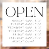 Elegant Serif Retail Open Sign Store Hours | Zazzle