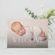 Elegant Serif Welcome Horizontal Baby Photo Birth Announcement | Zazzle