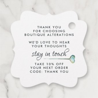 Elegant Sewing Machine Floral Tailor | Hang Tag | Zazzle