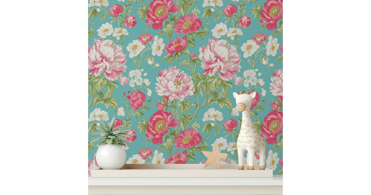 Elegant Shabby Chic Pink Floral Pattern Wallpaper | Zazzle