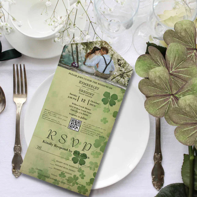 Elegant Shamrock Clover Irish Celtic Photo QR Code All In One ...