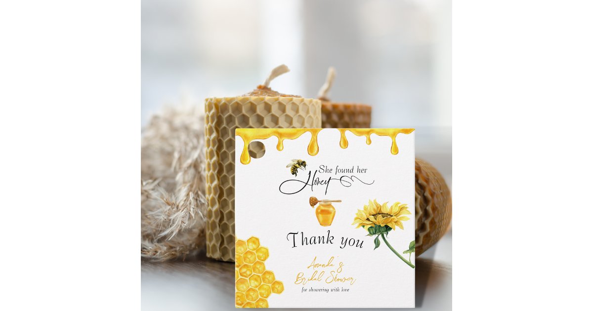 Elegant She Found Her Honey Bee Bridal Shower Favor Tags | Zazzle