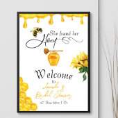 Elegant She Found Her Honey Bee Bridal Shower Poster | Zazzle