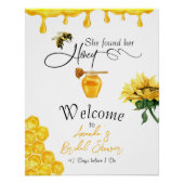 Elegant She Found Her Honey Bee Bridal Shower Poster | Zazzle