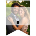 Elegant Sheer Overlay Photo Wedding Bunting Flags | Zazzle