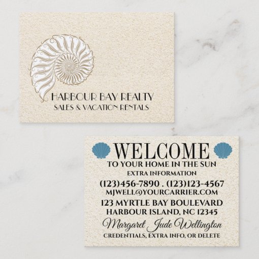 Elegant Shell Business Card - Choose Your Paper | Zazzle