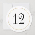 Elegant Shimmer Gold Circle Table Number 12 Card | Zazzle