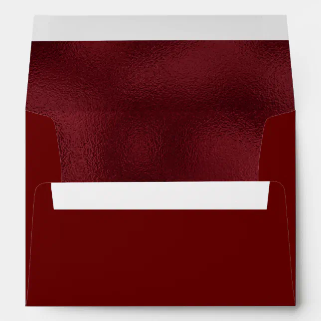 Elegant Shiny Faux Dark Red Foil Envelope | Zazzle
