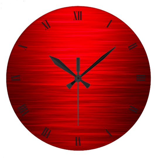 Elegant shiny red shaded wall clock | Zazzle.com