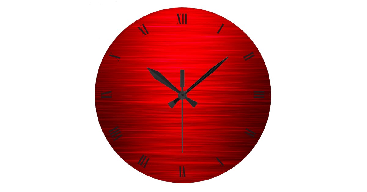 Elegant shiny red shaded wall clock | Zazzle.com