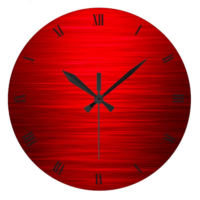 Elegant shiny red shaded wall clock | Zazzle.com