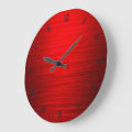 Elegant shiny red shaded wall clock | Zazzle