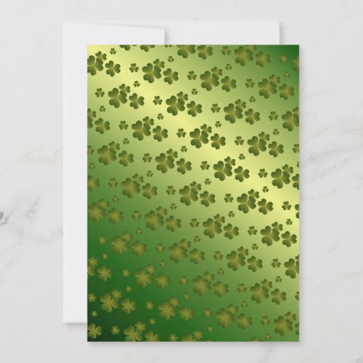Elegant Shiny Shamrock St Patricks Day Party Invitation | Zazzle