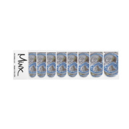 Elegant Shiny Silver Blue Gray Minx Nail Art | Zazzle