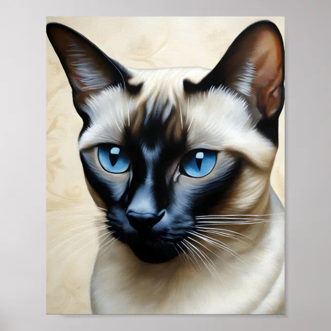 Elegant Siamese Cat Poster | Zazzle