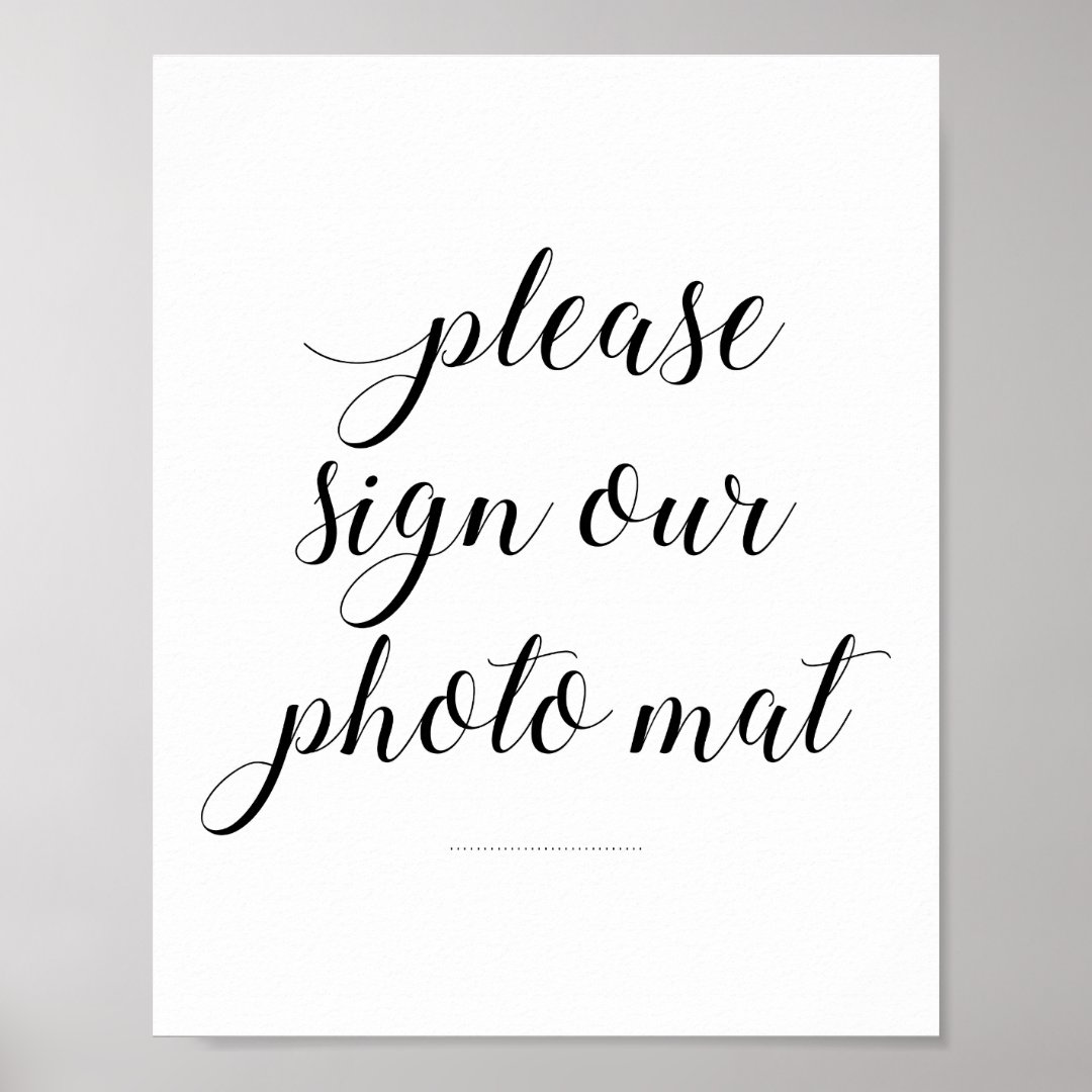 Elegant Sign Our Photo Mat Wedding Sign | Zazzle