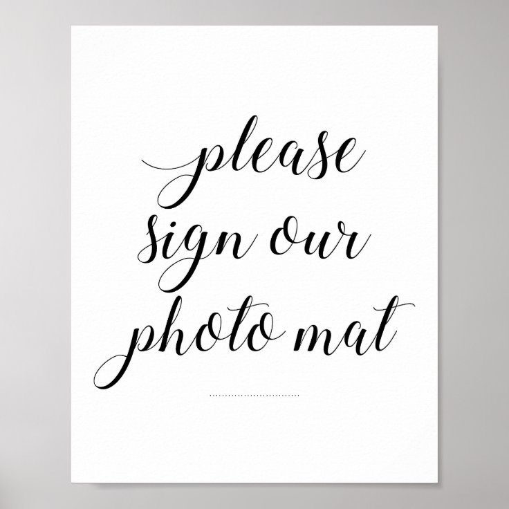 Elegant Sign Our Photo Mat Wedding Sign | Zazzle