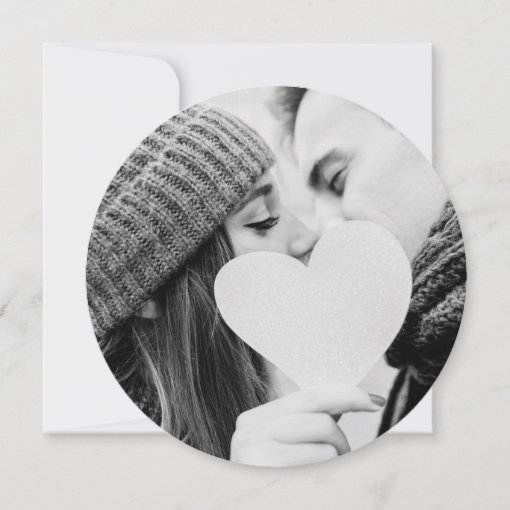 Elegant Signature Circular Photo Wedding Invitation | Zazzle