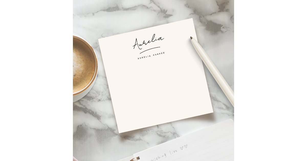Elegant Signature Personalized Stationery Ivory Note Card | Zazzle