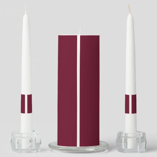 Elegant Signature Script Burgundy Wedding Unity Candle Set | Zazzle