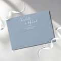Elegant Signature Script Dusty Blue Return Address Envelope | Zazzle