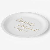 Elegant Signature Script Gold Wedding Paper Plates | Zazzle