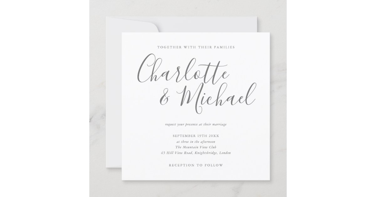 Elegant Signature Wedding Invitation | Zazzle