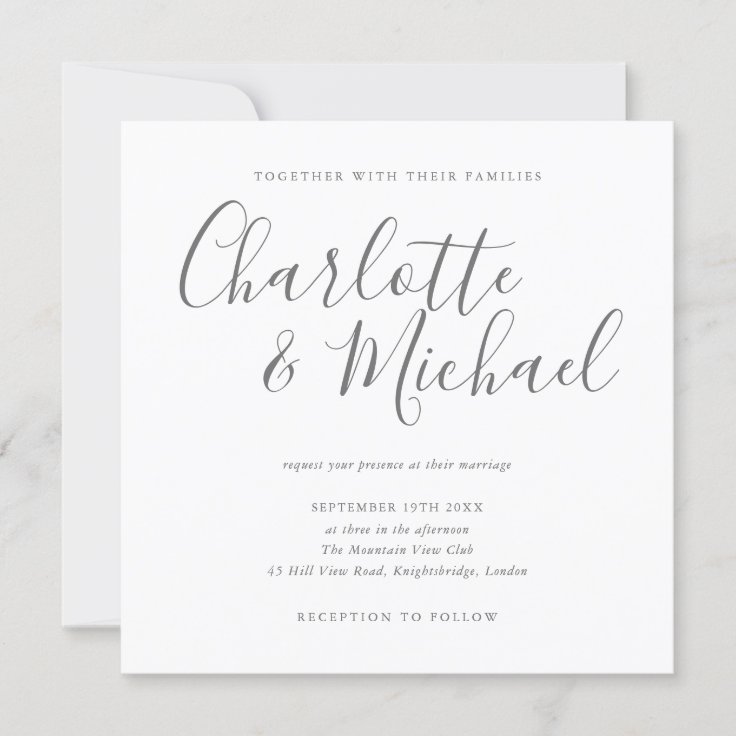 Elegant Signature Wedding Invitation | Zazzle