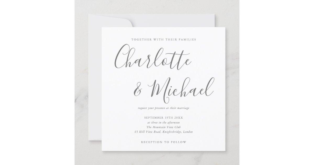 Elegant Signature Wedding Invitation | Zazzle
