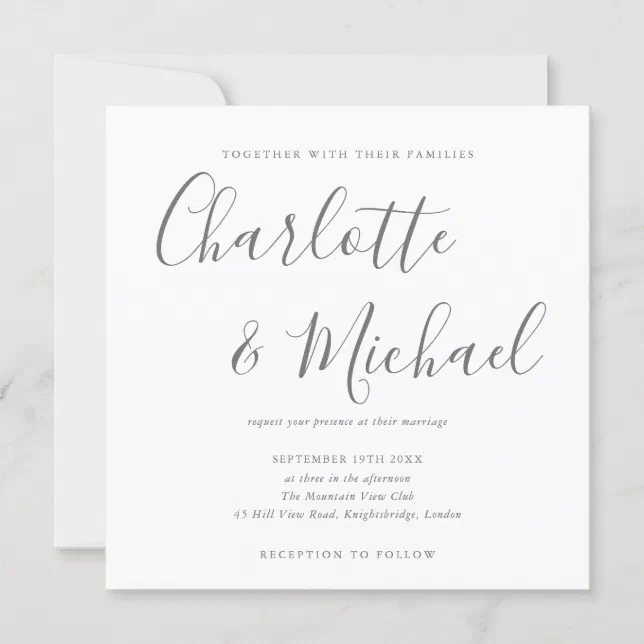 Elegant Signature Wedding Invitation | Zazzle