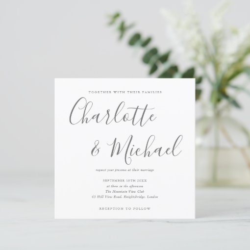 Elegant Signature Wedding Invitation | Zazzle