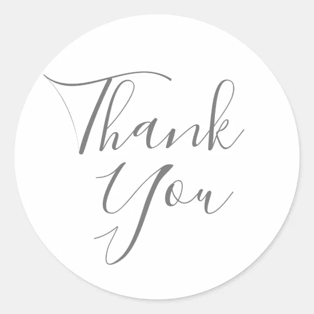 Elegant Signature Wedding Thank You Favor Classic Round Sticker | Zazzle