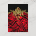 Elegant Silk Ruby Red gem Gold Black Business Card | Zazzle