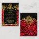 Elegant Silk Ruby Red gem Gold Black Business Card | Zazzle