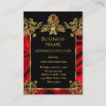 Elegant Silk Ruby Red gem Gold Black Business Card | Zazzle
