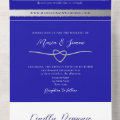 Elegant Silver and Royal Blue Wedding All In One Invitation | Zazzle