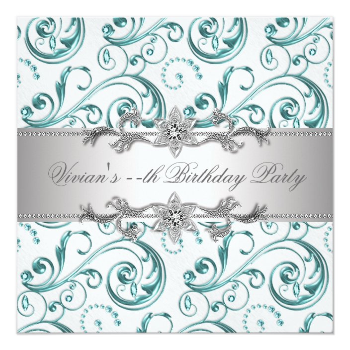 Elegant Silver Blue All Occasion Party Invitation | Zazzle.com