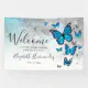 Elegant Silver Blue Butterfly Welcome Party Banner | Zazzle