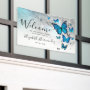 Elegant Silver Blue Butterfly Welcome Party Banner | Zazzle