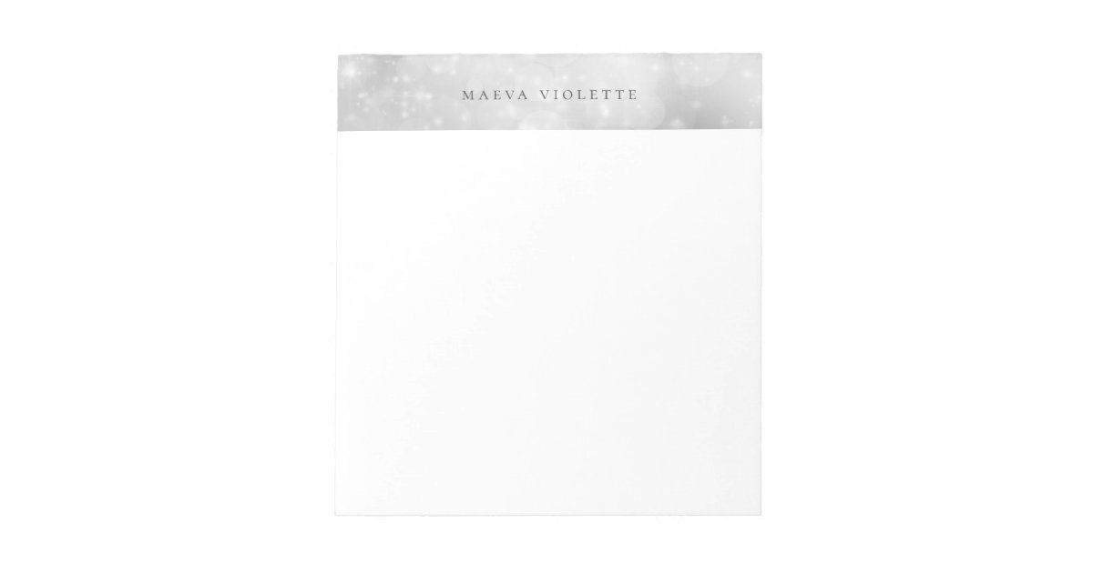 Elegant Silver Bokeh Notepad | Zazzle