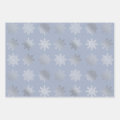 Elegant silver Christmas snowflake pattern Wrapping Paper Sheets | Zazzle
