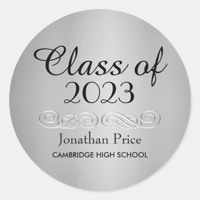 Elegant Silver Class of Graduation Envelope Seals | Zazzle