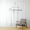 Elegant Silver Confirmation Photo Backdrop | Zazzle