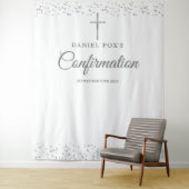 Elegant Silver Confirmation Photo Backdrop | Zazzle