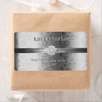 Elegant Silver, Custom Wedding Wine Label | Zazzle